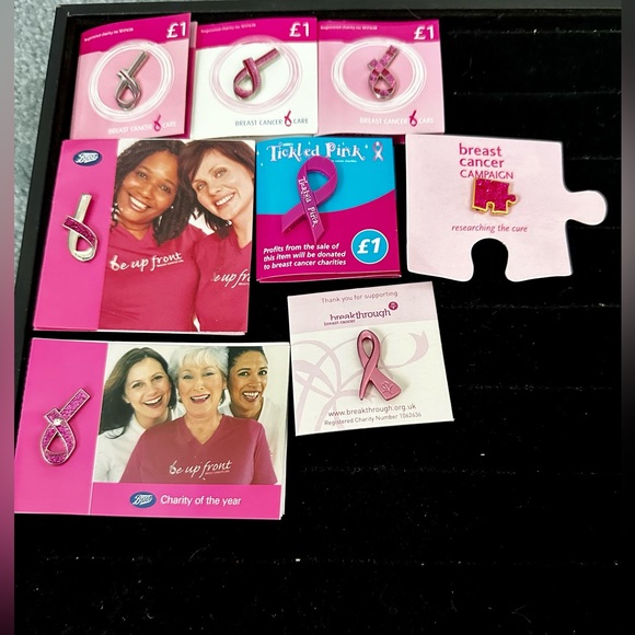 Jewelry | Lot Of 8 Vintage Breast Cancer Pins From The Uk | Poshmark